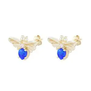 KAMARIA Opal Bee Stud Earrings Indigo - Blue
