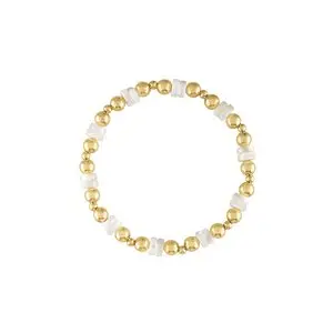 OLIVIA LE Harper Pearl Heishi Bracelet - Gold