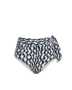 CHANGE OF SCENERY Side Tie High Waist Bikini Bottom - Blue/white