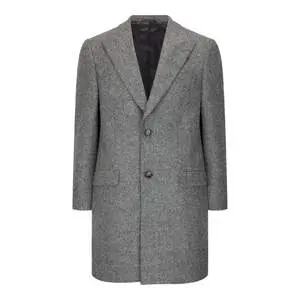 TRIONA Herringbone Andrew Irish Tweed Coat - Grey