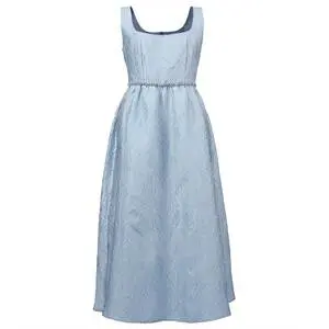 SMART AND JOY Fit-and-flare Textured Jacquard Maxi Dress