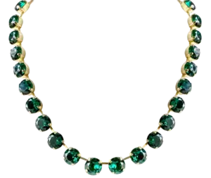 LAURA GRAY Adjustable Emerald Crystal Riviera Necklace - Green