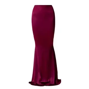 NUR KARAATA Burgundy Mermaid Skirt - Red