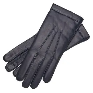 1861 GLOVE MANUFACTORY Portici Leather Gloves In Navy - Blue