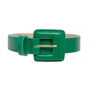 BELTBE Mini Square Narrow Leather Belt Emerald - Green