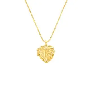 LA KAISER Heart Shell Locket - Gold