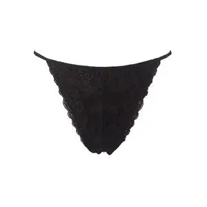 AROMATIQUE Ethereal Touch Thong In Filoscozia Cotton - Black