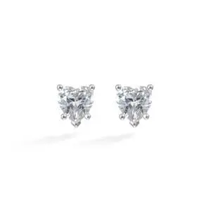SHABELLA NYC Crystal Heart Earrings - Silver