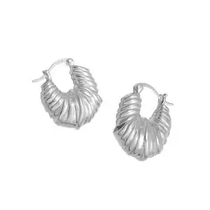 EVERY WAVE Helix Croissant Dome Hoop Sterling Earrings - Silver