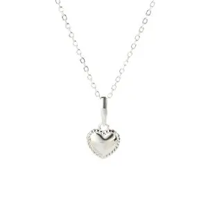 CLASSICHARMS 925 Sterling Carved Heart Pendant Necklace - Silver
