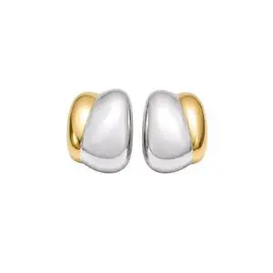 UCHI & SOTO Gold / Silver Nami Mixed Metals Oversized Stud Earrings - Gold/silver