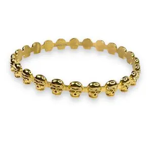 JAGGED HALO JEWELRY Eternity Skull Bangle Yellow - Gold