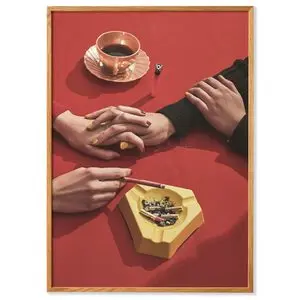 PAPER COLLECTIVE Red / Yellow First Date Art Print 50x70 Cm - Red/yellow