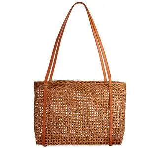 BETSY & FLOSS Ayana Raffia Basket Bag - Brown