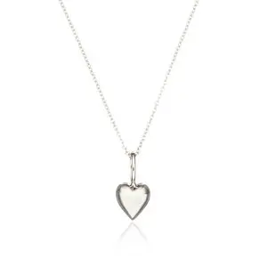 LILY & ROO Solid Sterling Heart Charm Necklace - Silver