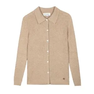 BEL CASHMERE Giselle Cashmere Cardigan Oatmeal - Brown