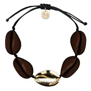 ADRIANA PAPPAS DESIGNS Sleek Shells Bracelet Shiny Gold Plated - Brown