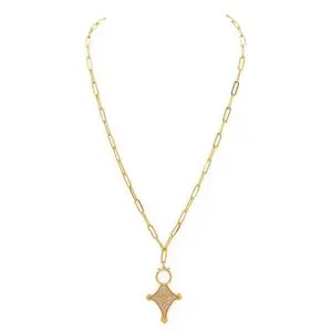 DHWANI BANSAL Cruz Necklace With Mother Of Pearl - Gold