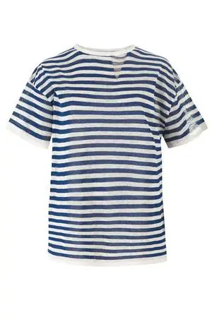 SALANIDA 100% Linen Striped T-shirt