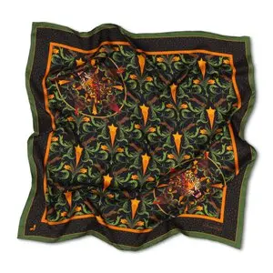 Henelle Gold / Black / Neutrals Hollywood Nights Large Silk Scarf Gold/black