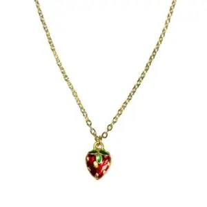 RACHEL NATHAN Gold / Red Strawberry Fields Necklace - Gold/red