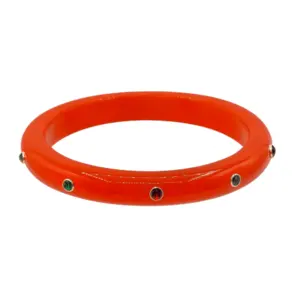 MICHAEL NASH JEWELRY Kristen Studded Resin And Stone Bangle - Orange