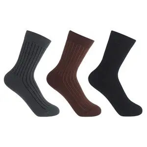 PEPER HAROW - MADE IN ENGLAND Three Pack Essential Socks - Stone Black/brown