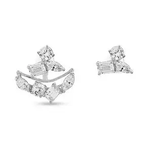 SALLY SKOUFIS Sterling Silver Cz Diamond Ear Jacket - Silver/white