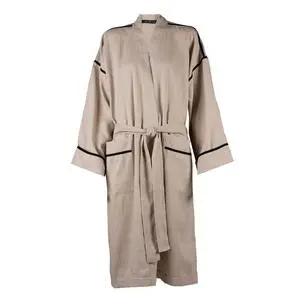 UNA BERZINA Neutrals Oversized Linen Kimono - Beige