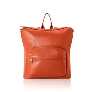 BETSY & FLOSS Tivoli Leather Backpack Or Shoulder Bag In Burnt - Orange