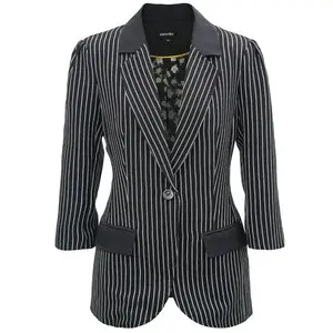 SMART AND JOY Bi-material Striped Jacket