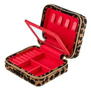 Wolf Savanna Leopard Print Zip Jewellery Case