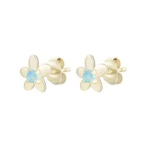 KAMARIA Mini Flower Opal Stud Earrings Light - Green