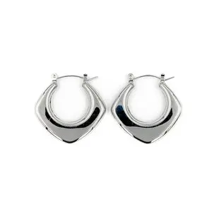 SUPERDIVAJEWELLERY Hexagon Earrings - Silver