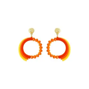 GISSA BICALHO Handmade Acrylic Earring Hoops Alix Sicilian Orange
