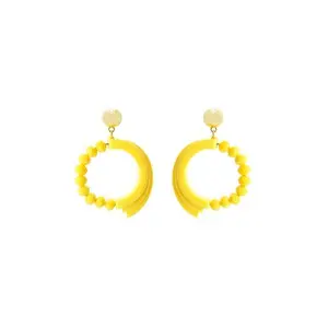 GISSA BICALHO Handmade Acrylic Earring Hoops Alix Sicilian - Yellow
