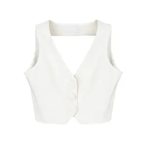 VESTIAIRE D'UN OISEAU LIBRE Piano Open Back Vest - White