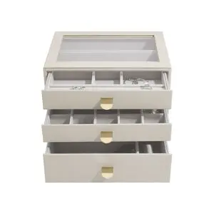 STACKERS Neutrals Classic Oatmeal Set Of Three Drawers - Gray