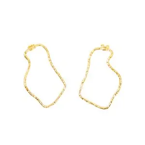 LES REINES Pure Grace Hammered Earrings 24k Plated - Gold