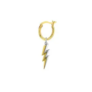 TRUE ROCKS 18kt Plated & Sterling Silver Bolt Charm On Hoop - Gold
