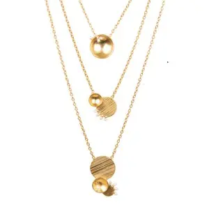 DHWANI BANSAL Afefe Layered Necklace With Freshwater Pearls - Gold