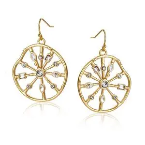 RARE MATTERS JEWELRY Sunbeam Wheel Earrings - Gold