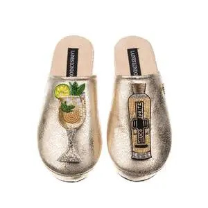 LAINES LONDON Embellished Hugo Spritz Softie Slippers - Gold