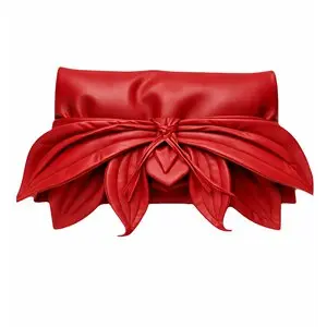 JULIA ALLERT Petal Faux Leather Evening Clutch Bag - Red