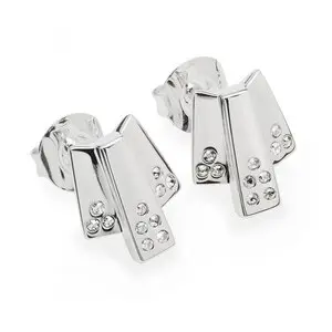 LUCY QUARTERMAINE Triple Layer Studs - Silver
