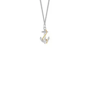 TRUE ROCKS Sterling Mini Anchor Pendant With 18kt Gold-plated Detail - Silver