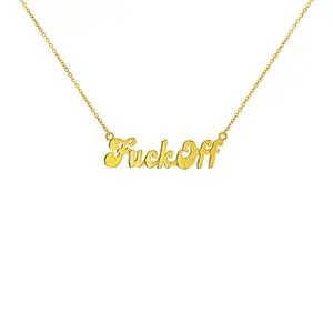 TRUE ROCKS Fuck Off Necklace 18kt -plated Silver - Gold