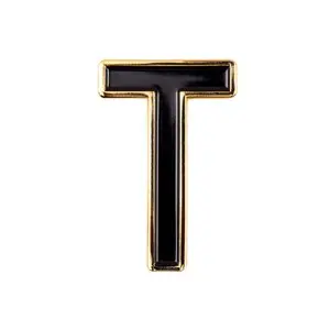 MAKE HEADS TURN Enamel Letter T Pin - Black