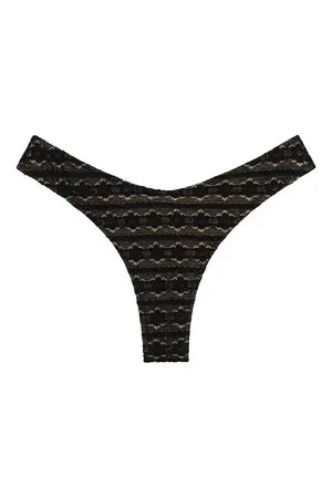 MONTCE Daisy Lace Lulu Zig-zag Stitch Bikini Bottom - Black