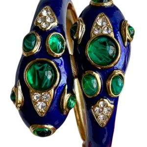 LAURA GRAY Cobalt Double Headed Snake Bracelet - Blue